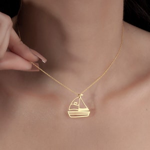 Sailboat Necklace Sterling Silver, Nautical Jewelry, Gift for Sailor ...