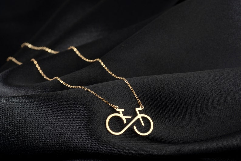Bicycle Necklace Biker Gift, Bike Jewelry Gold Cyclist Necklace ...