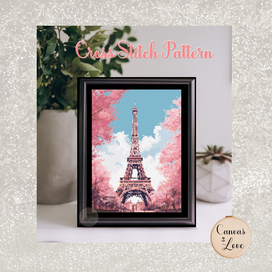 Paris Cross Stitch Pattern, France Cross Stitch Chart, Eiffel Tower ...