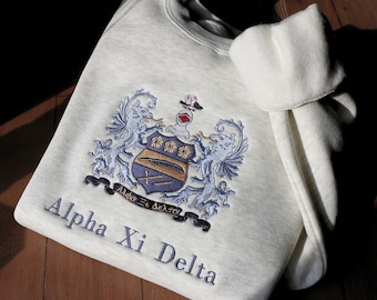 Embroidered Zeta Tau Alpha Crest Sweatshirt | Custom Pullover | Greek ...