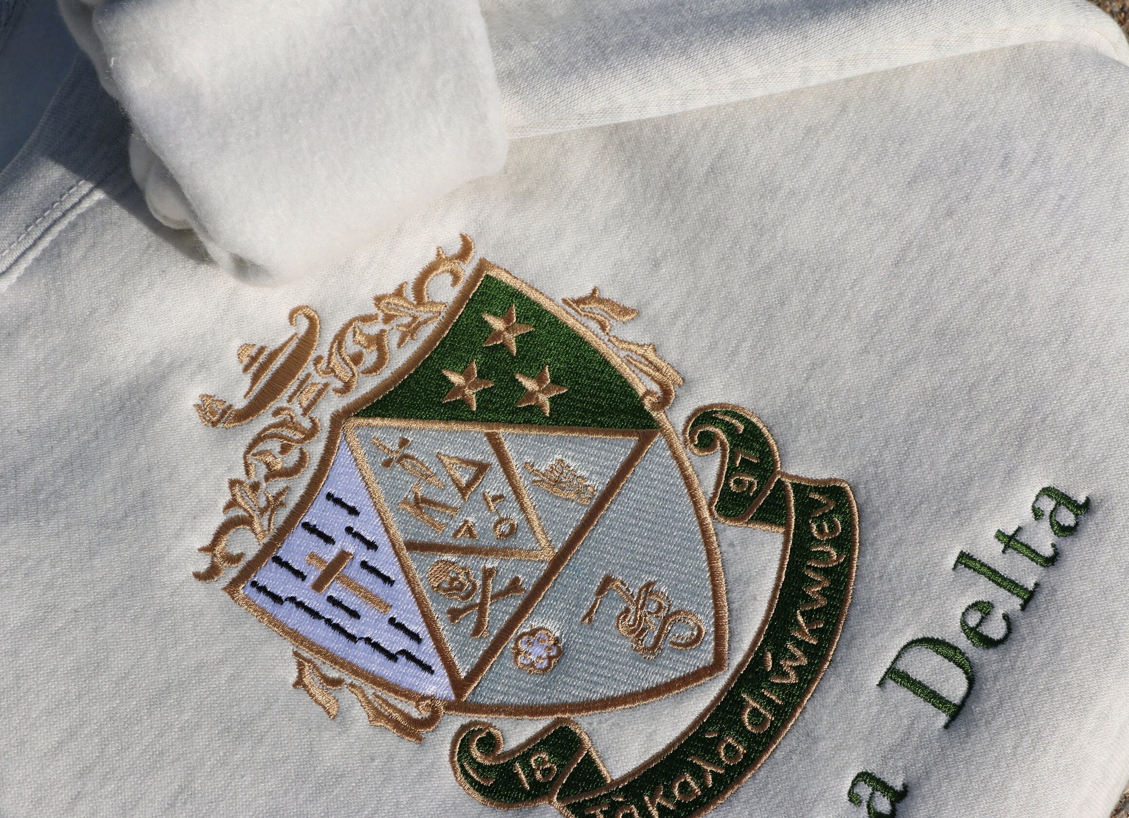 Kappa Delta Crest Embroidered Sweatshirt | Custom Pullover | Greek Name ...