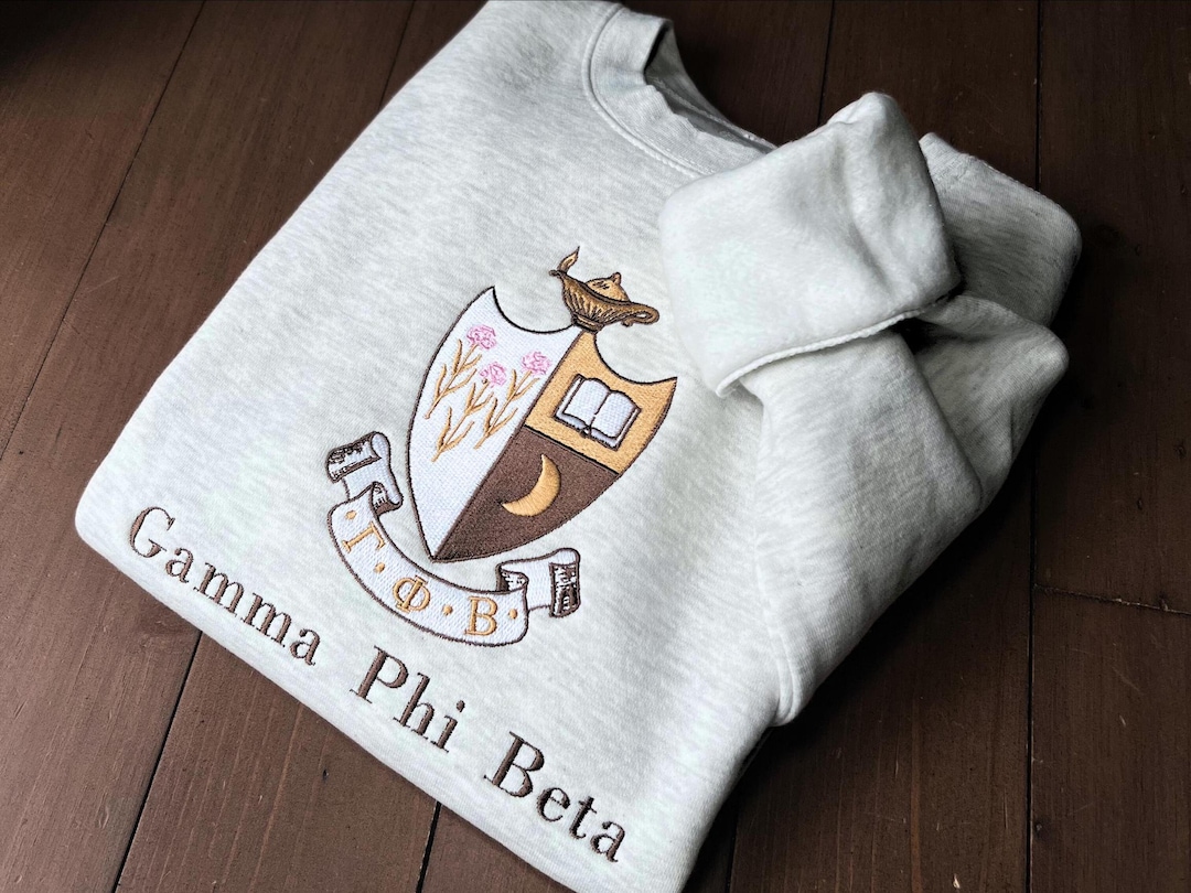 Gamma Phi Beta Crest Embroidered Sweatshirt | Custom Pullover | Greek ...