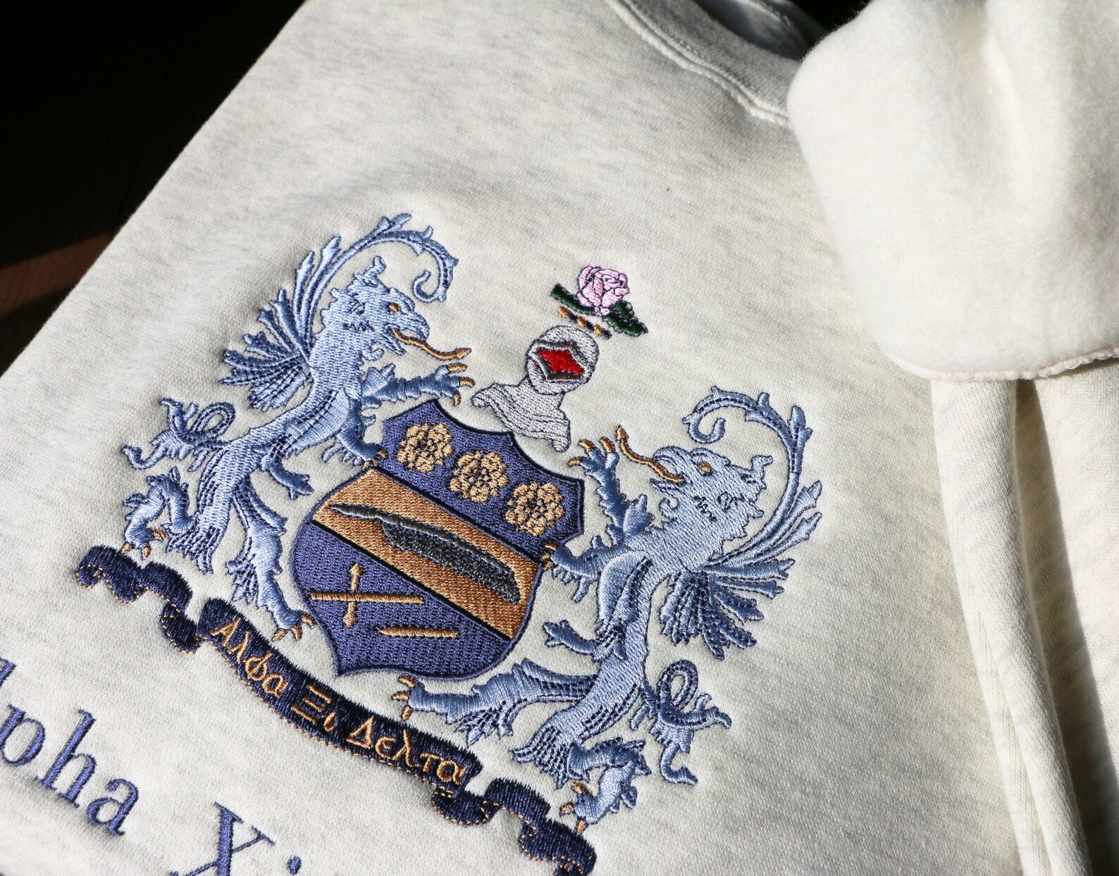 Alpha Xi Delta Crest Embroidered Sweatshirt | Custom Pullover | Greek ...