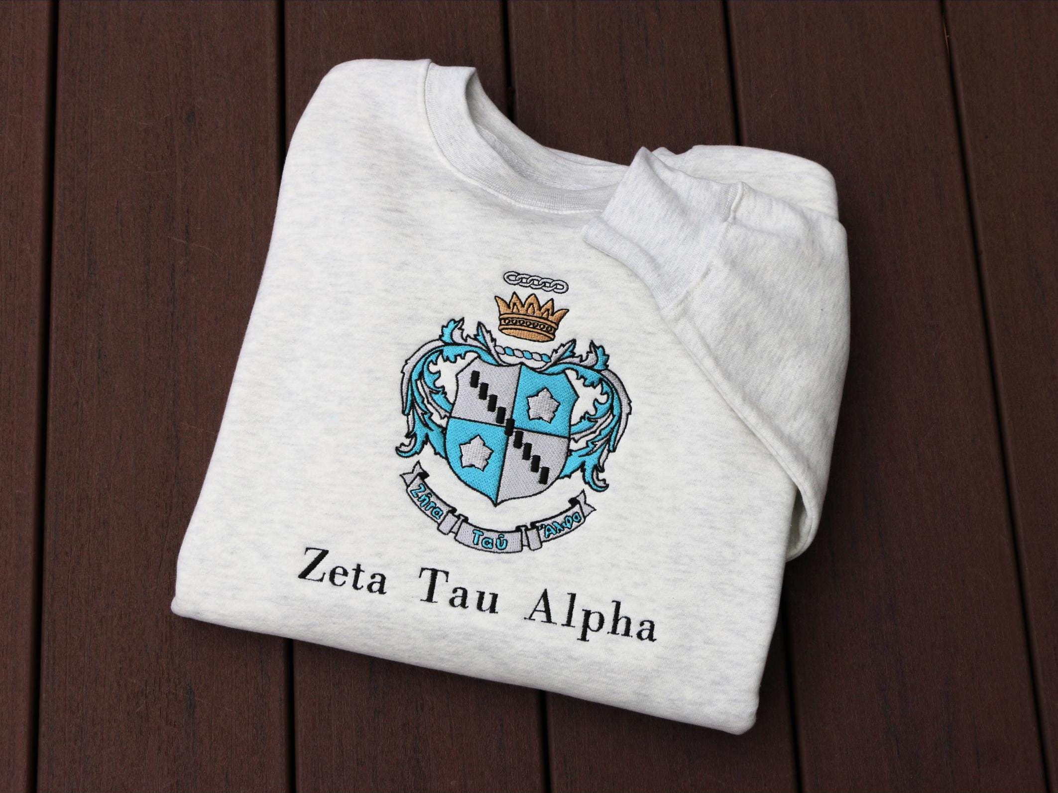 Embroidered Zeta Tau Alpha Crest Sweatshirt | Custom Pullover | Greek ...
