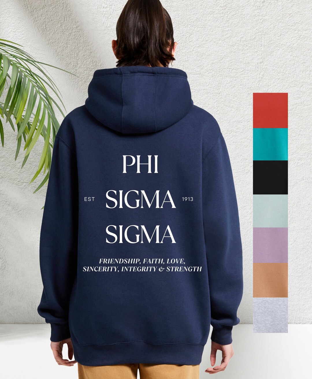 Phi Sigma Sigma Values Hoodie | Sorority Pullover Sweatshirt | Greek Name Crewneck | Big and ...