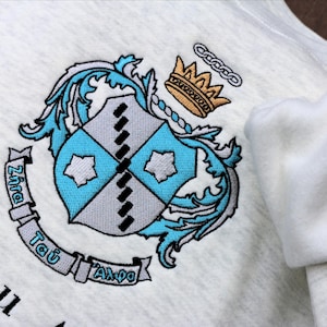 Embroidered Zeta Tau Alpha Crest Sweatshirt | Custom Pullover | Greek ...