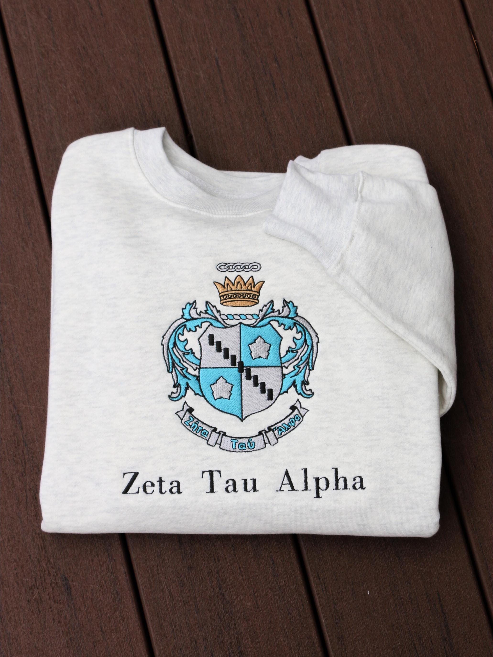 Embroidered Zeta Tau Alpha Crest Sweatshirt | Custom Pullover | Greek ...