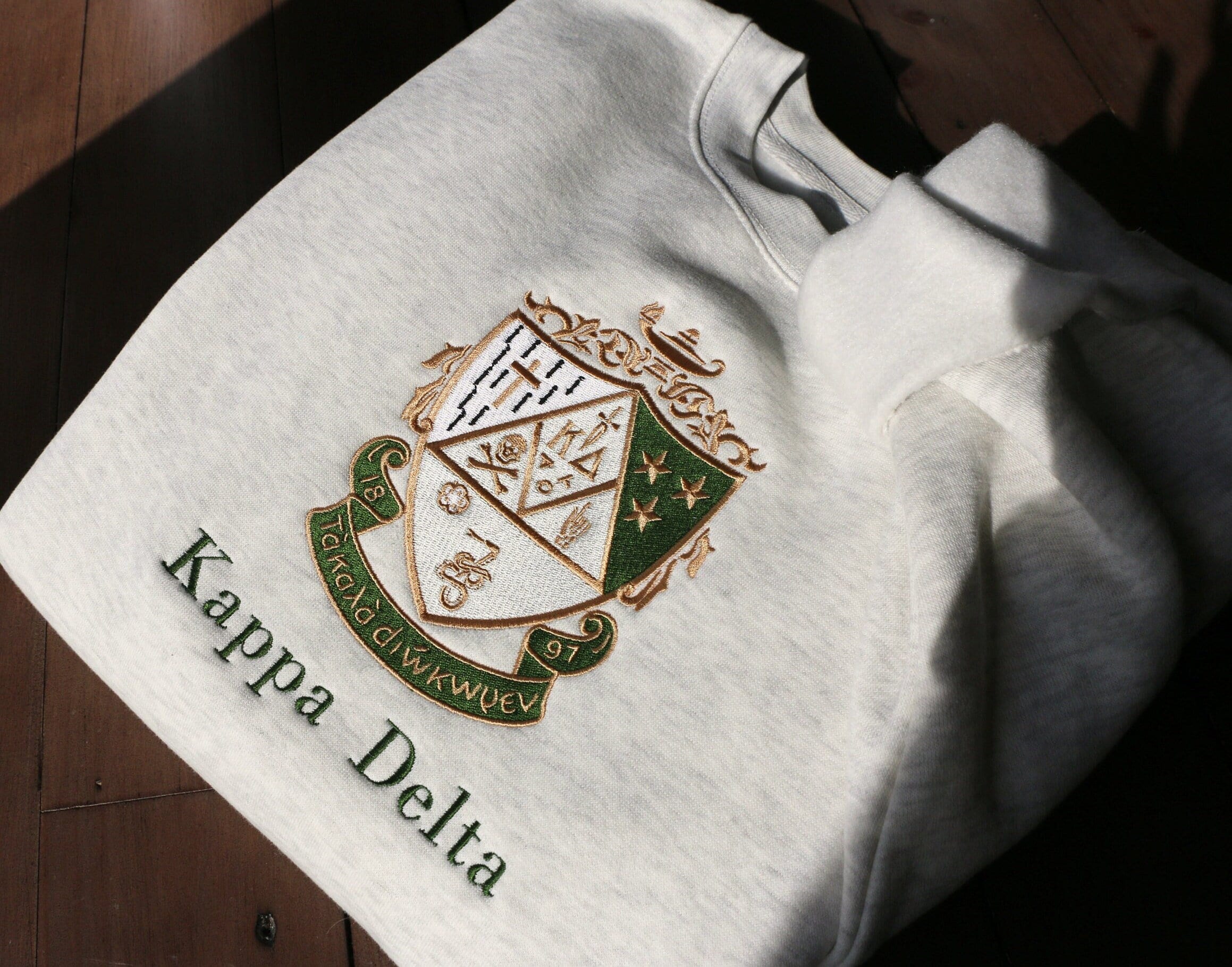 Kappa Delta Crest Embroidered Sweatshirt | Custom Pullover | Greek Name ...