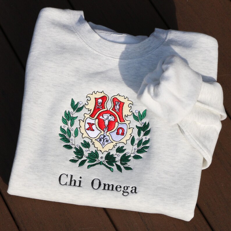 Chi Omega Embroidered Sweatshirt | Custom Pullover | Greek Name ...