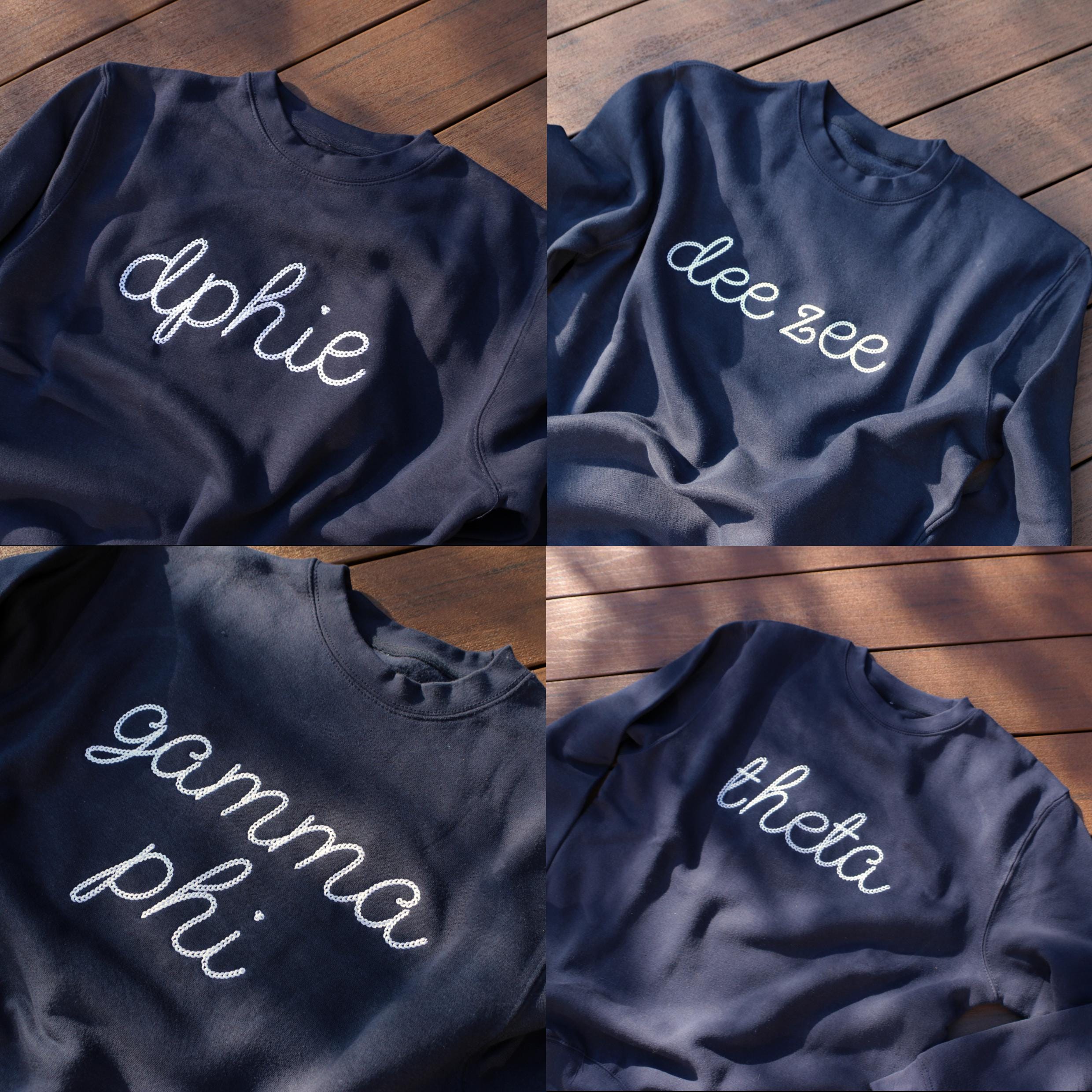 Alpha Phi Embroidered Chain Script Sorority Sweatshirt | Sorority ...