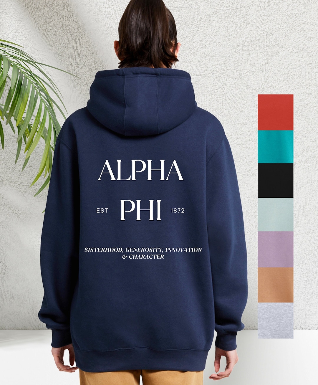 Alpha Phi Values Hoodie | Sorority Pullover Sweatshirt | Greek Name ...