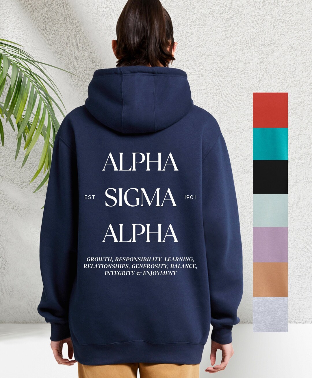 Alpha Sigma Alpha Values Hoodie | Sorority Pullover Sweatshirt | Greek ...