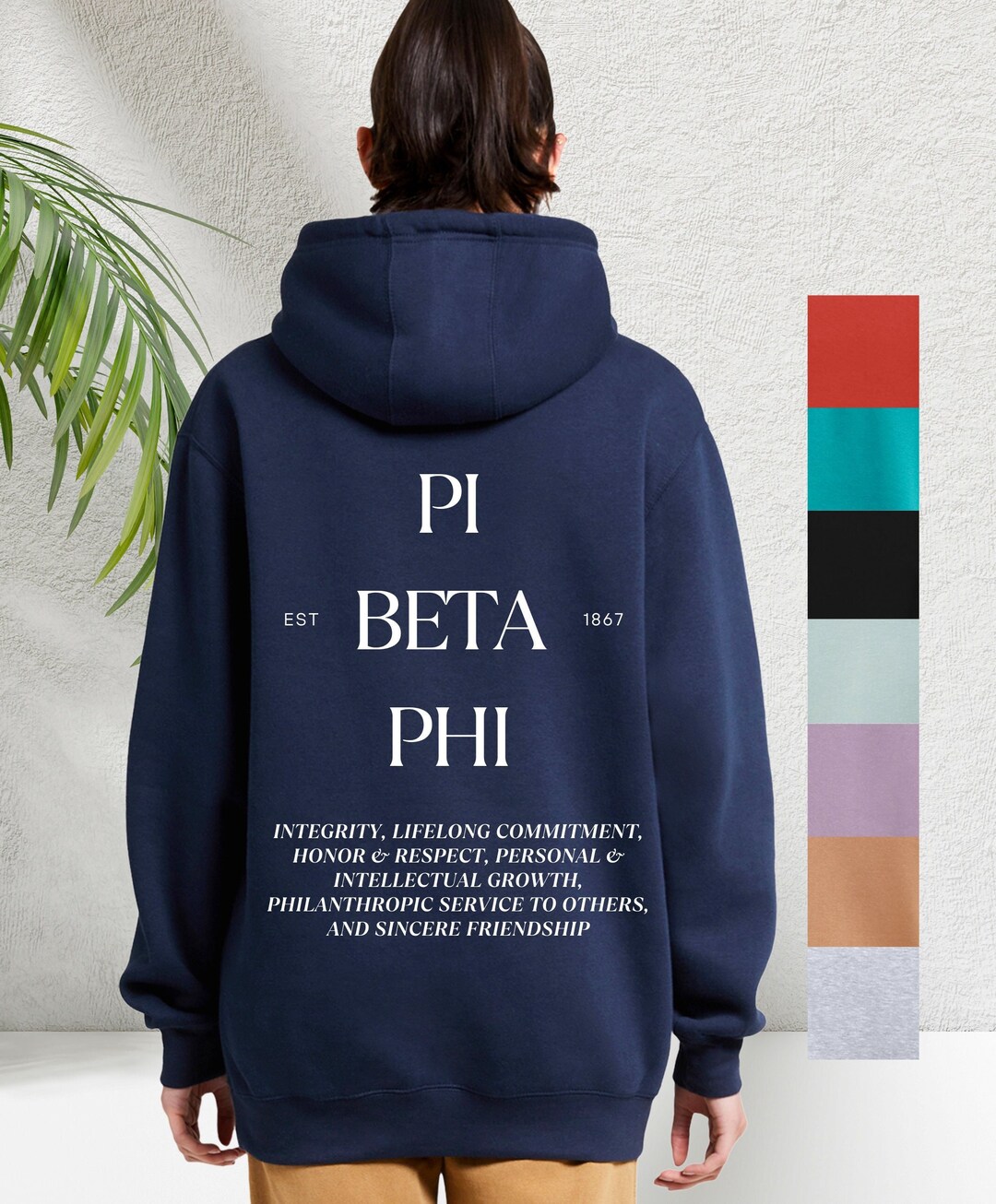 Pi Beta Phi Values Hoodie | Sorority Pullover Sweatshirt | Greek Name Crewneck | Big and Little ...