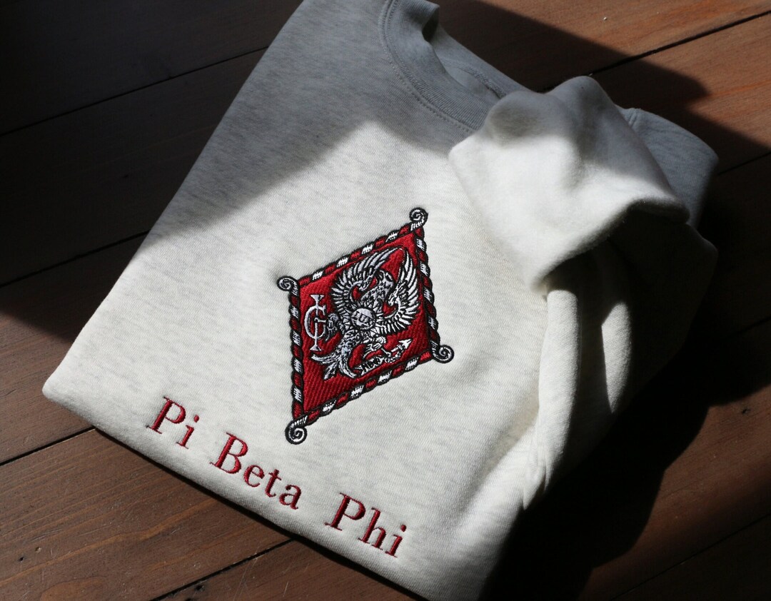 Pi Beta Phi Crest Embroidered Sweatshirt | Custom Pullover | Greek Name ...
