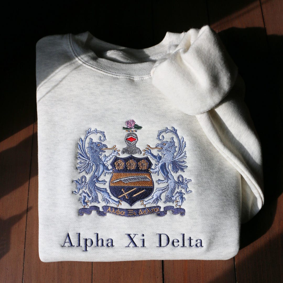 Alpha Xi Delta Embroidered Sweatshirt | Custom Pullover | Greek Name ...