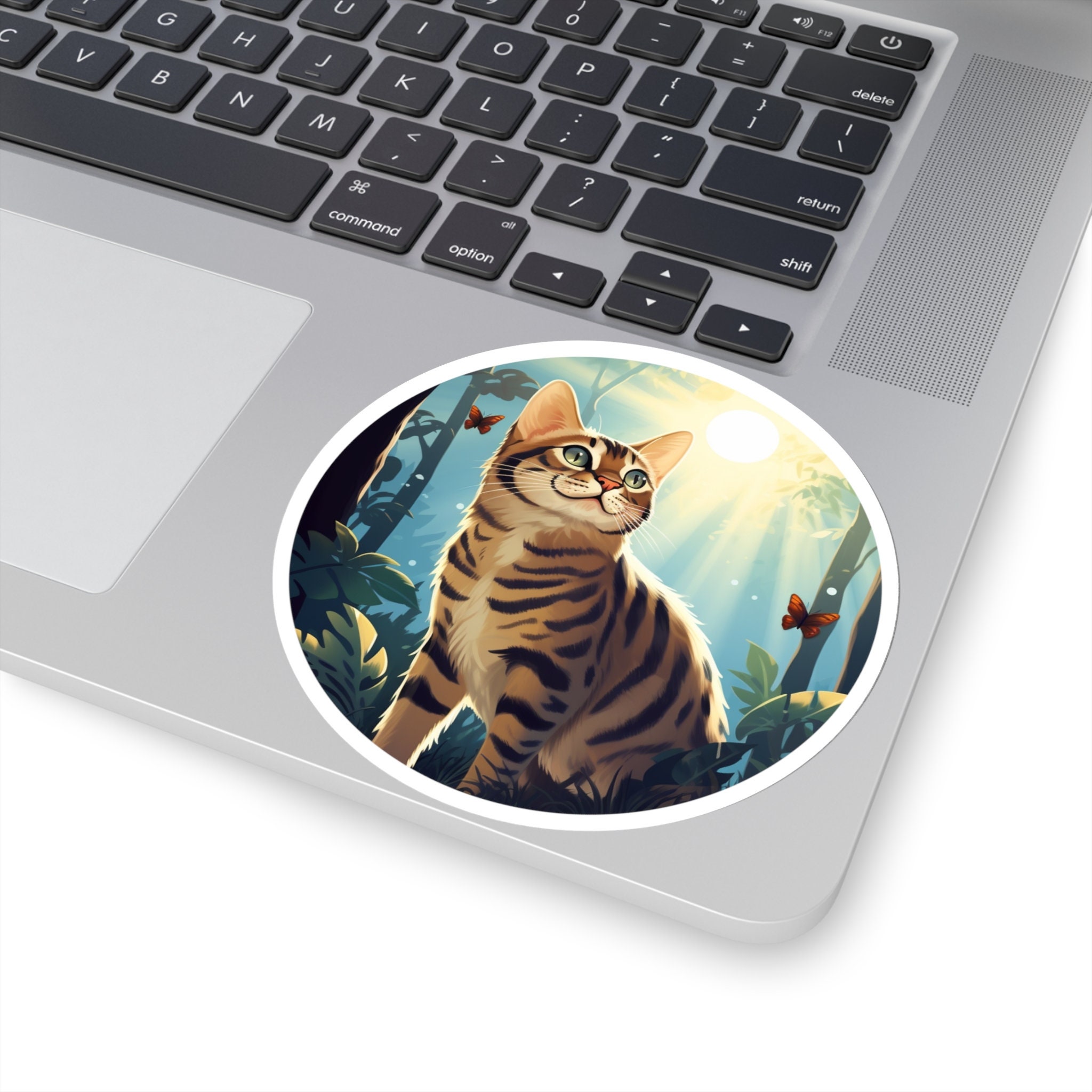 Cute Bengal Cat Sticker Illustrated Cat Sticker Forest - Etsy