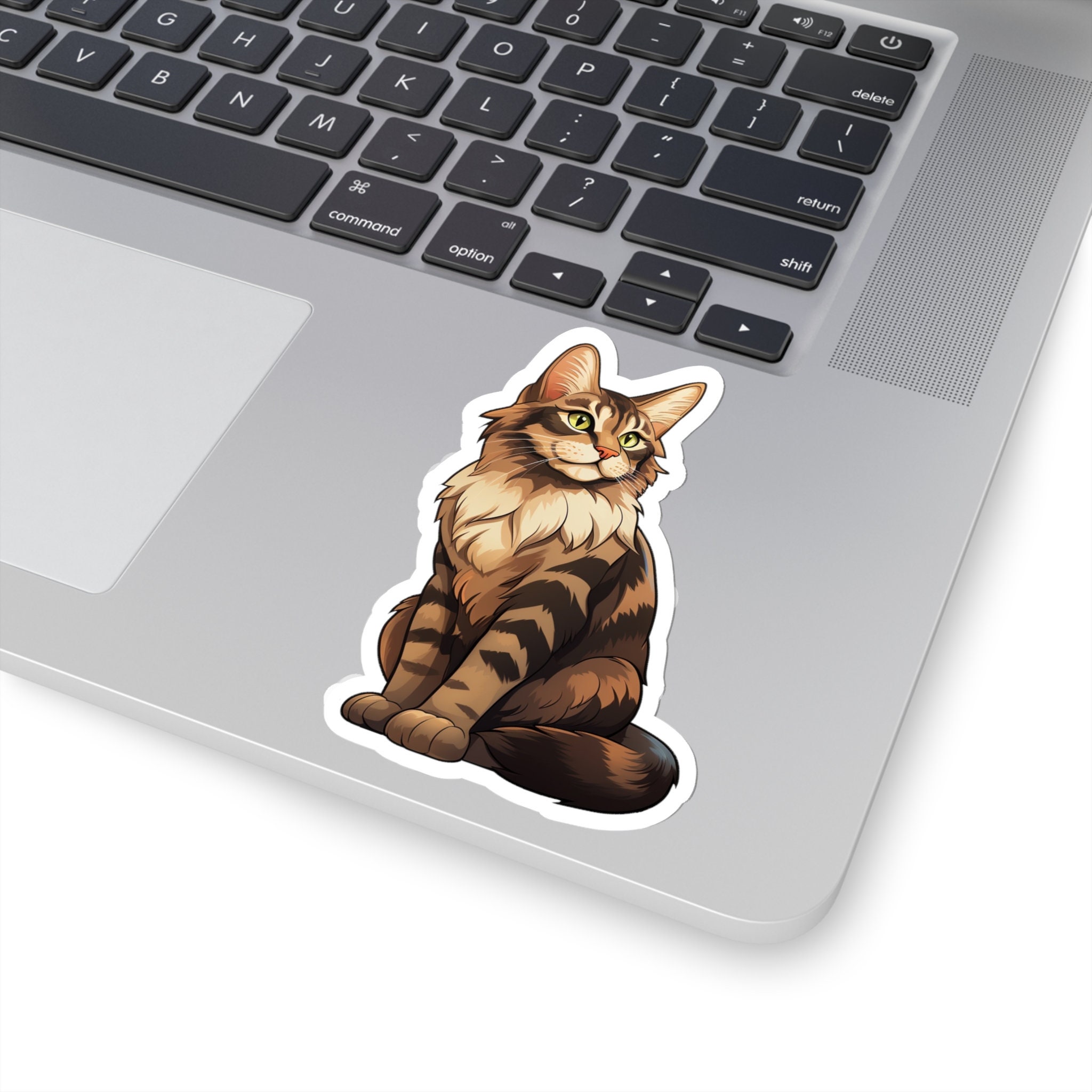 Maine Coon Cat Sticker, Fluffy Cat Sticker, Cute Cat Sticker, Cat ...