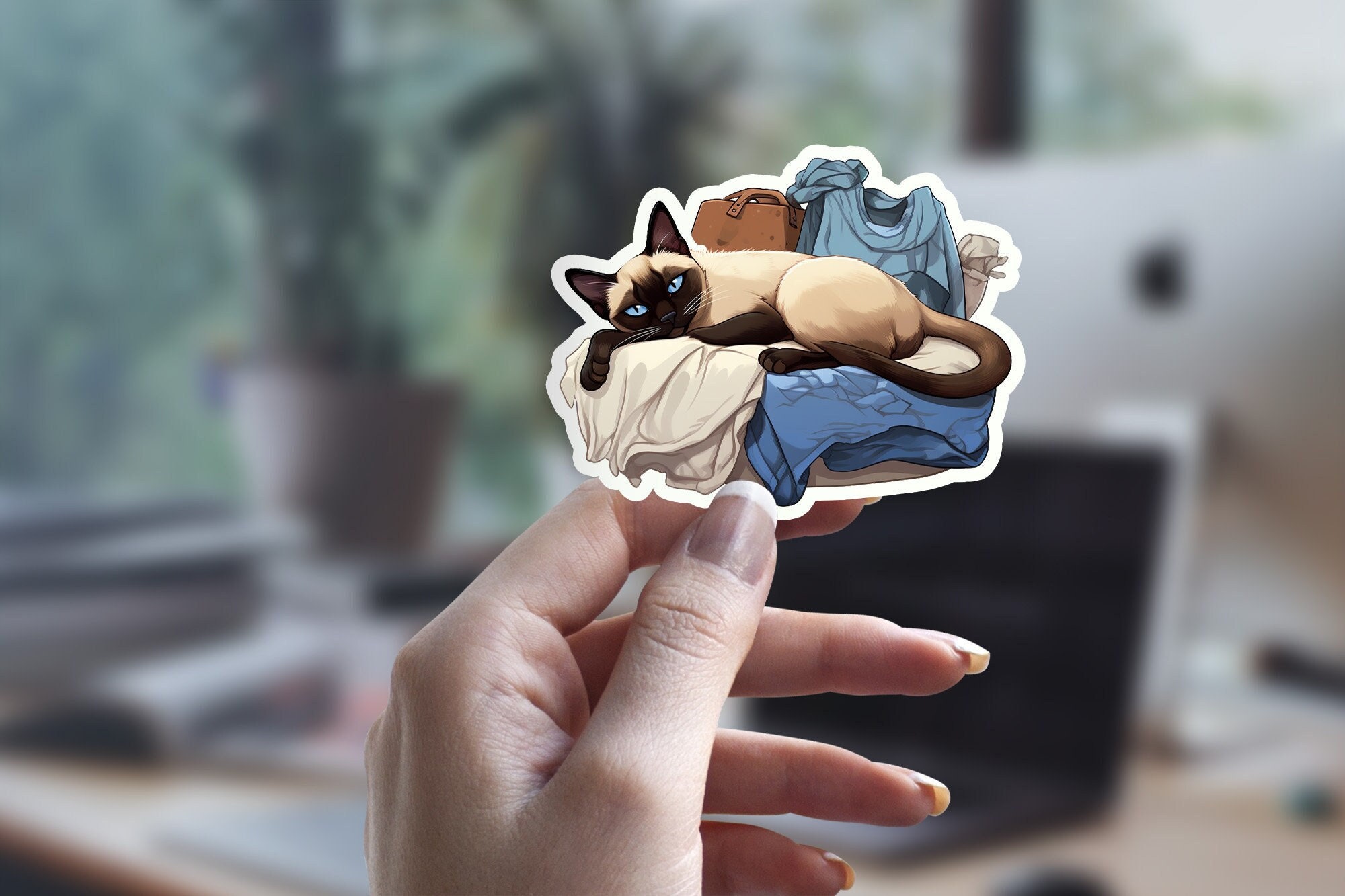 Siamese Cat Sticker, Cute Cat Sticker, Funny Cat Sticker, Cat Person ...