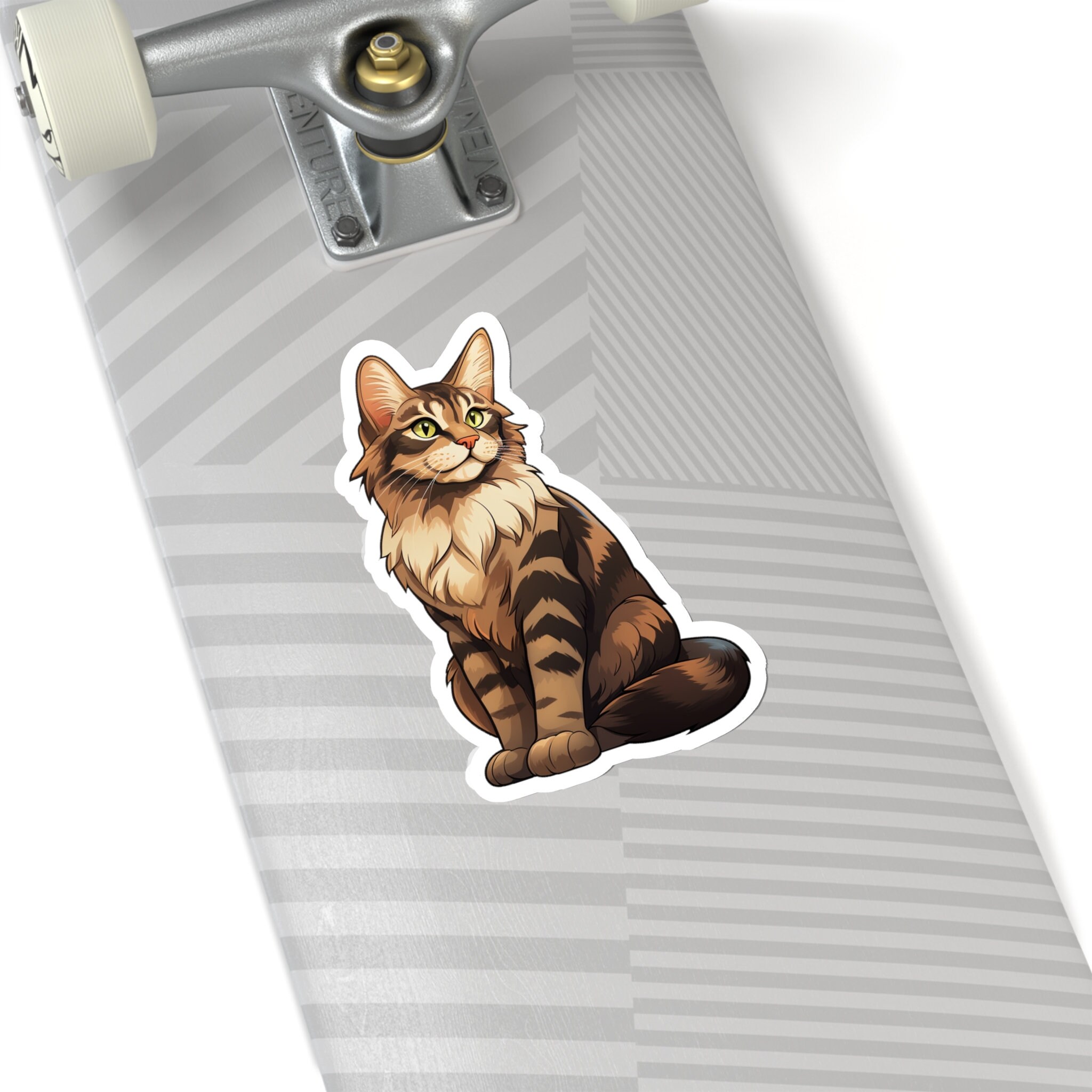 Maine Coon Cat Sticker, Fluffy Cat Sticker, Cute Cat Sticker, Cat ...