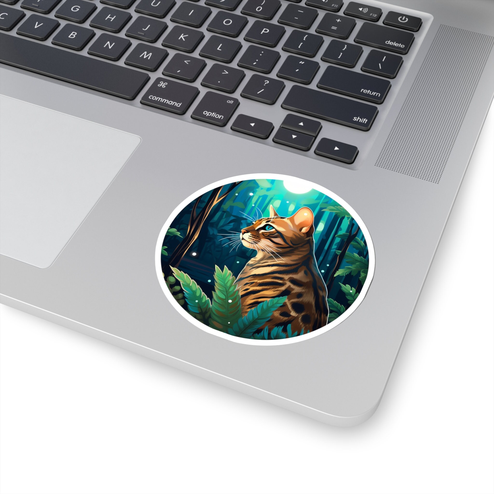 Cute Bengal Cat Sticker Illustrated Cat Sticker Forest - Etsy