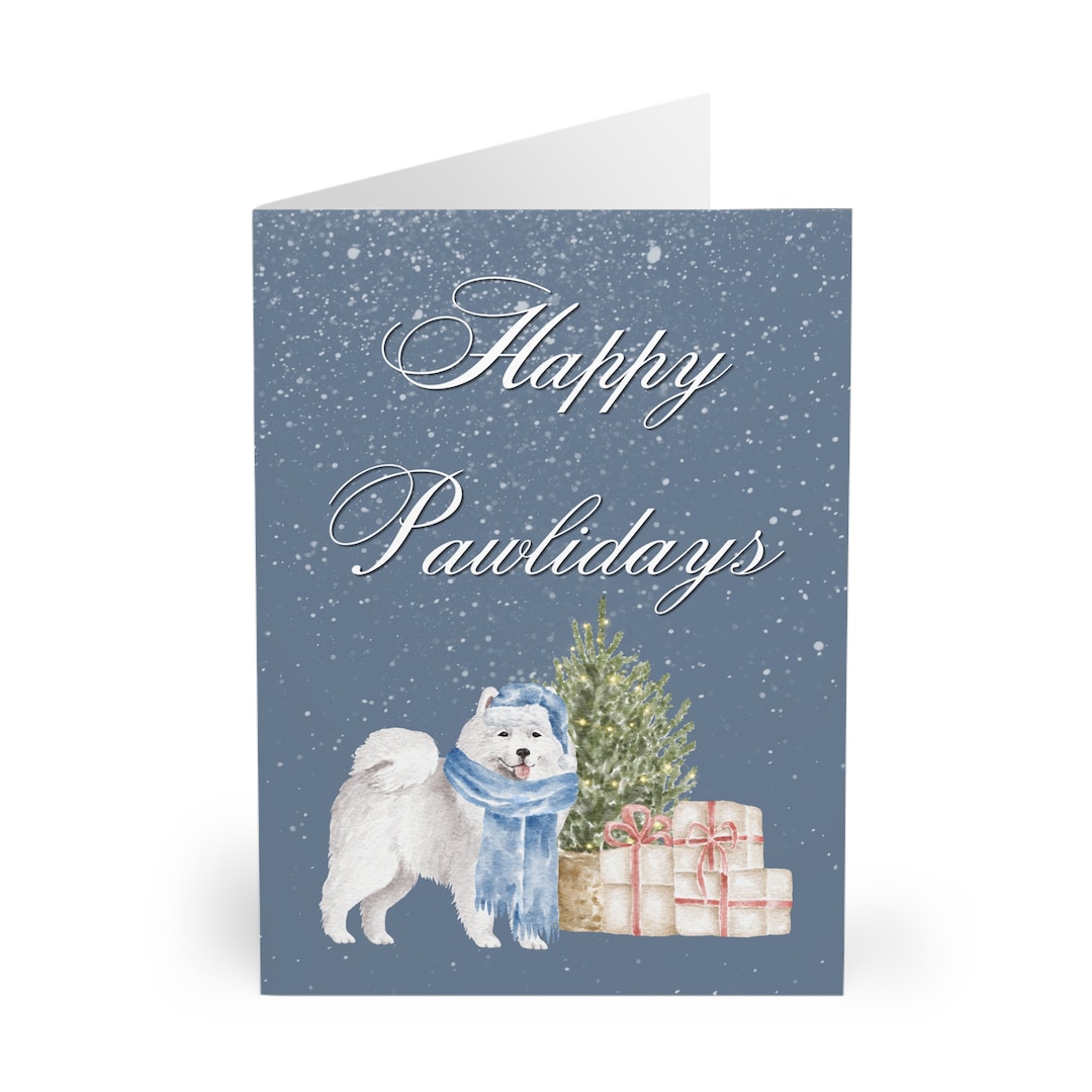 Samoyed Christmas Cards Samoyed Greeting Cards Dog Christmas - Etsy