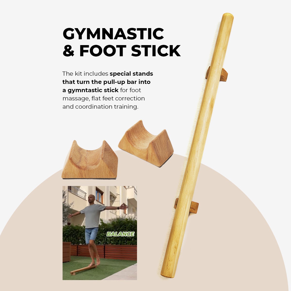 Swedish Ladder, Wall Stall Bars for Kids and Adults, Solid Beech Wood ...