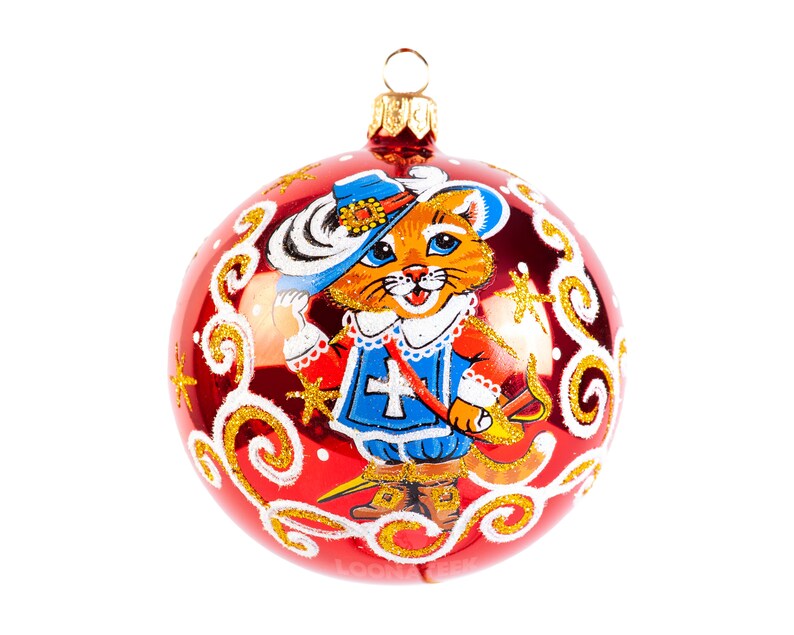 Cat Musketeer Bauble, Handmade Christmas Tree Glass Ornament - Etsy