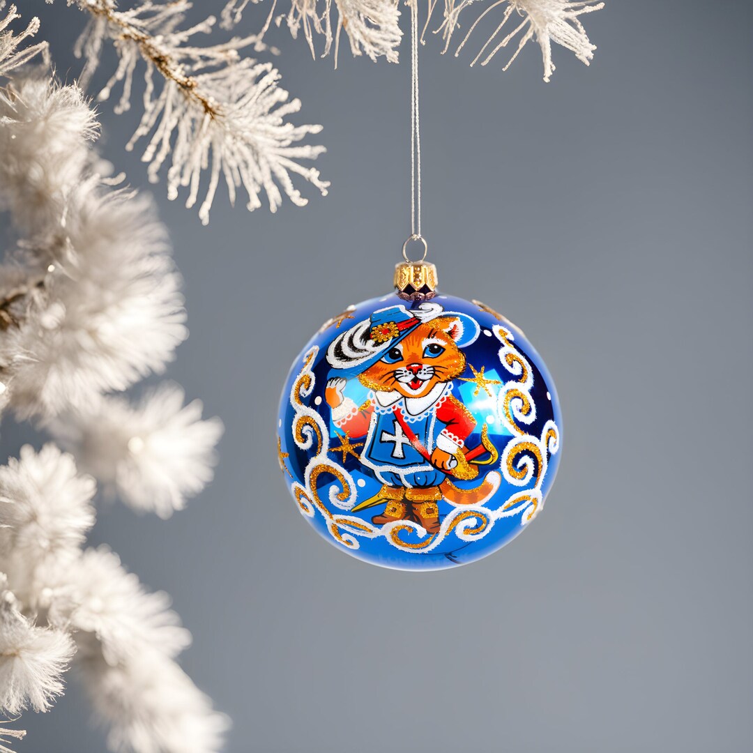 Cat Musketeer Bauble, Handmade Christmas Tree Glass Ornament - Etsy