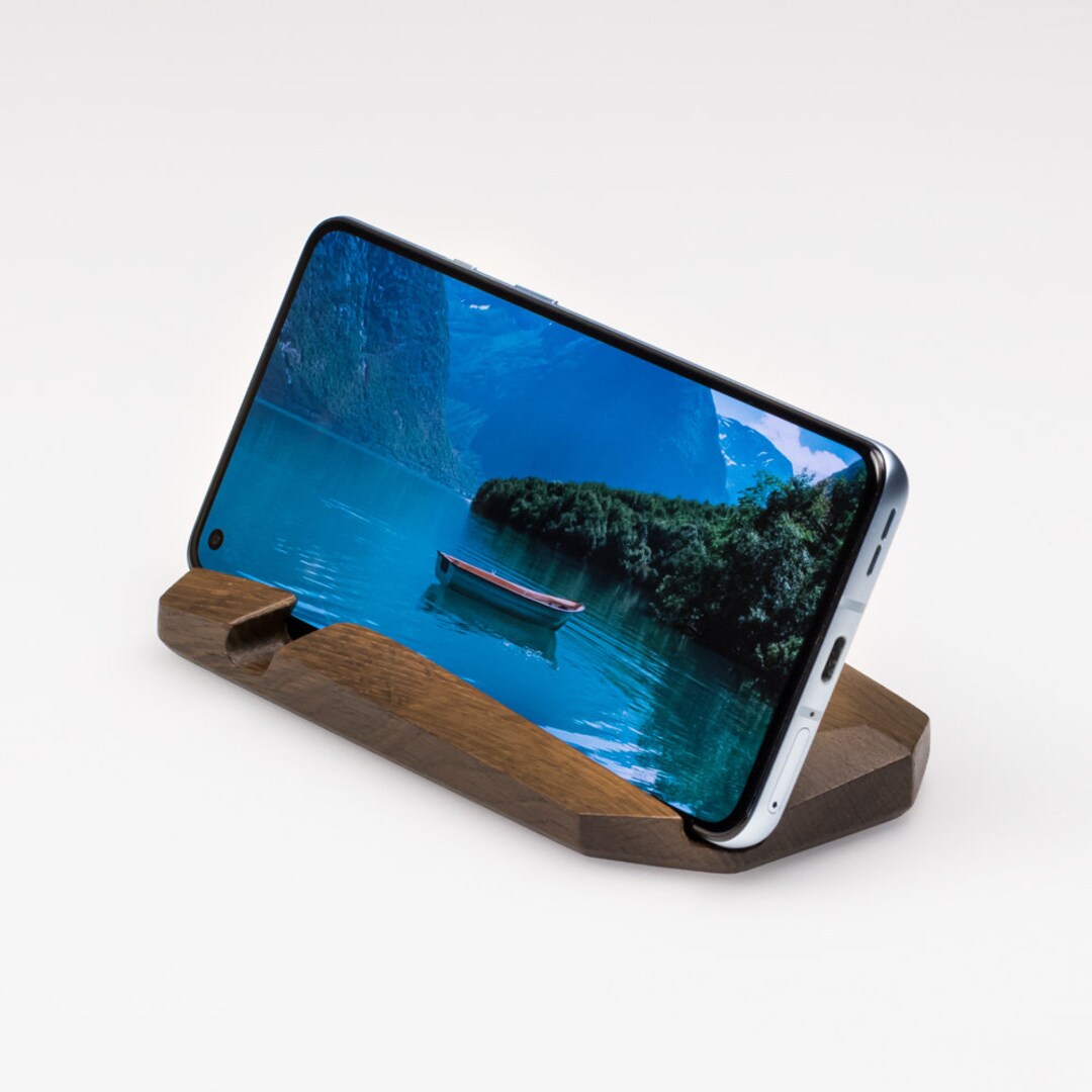 Rustic Wood Phone Stand for Desk | Handmade Phone Holder for iPhone and ...