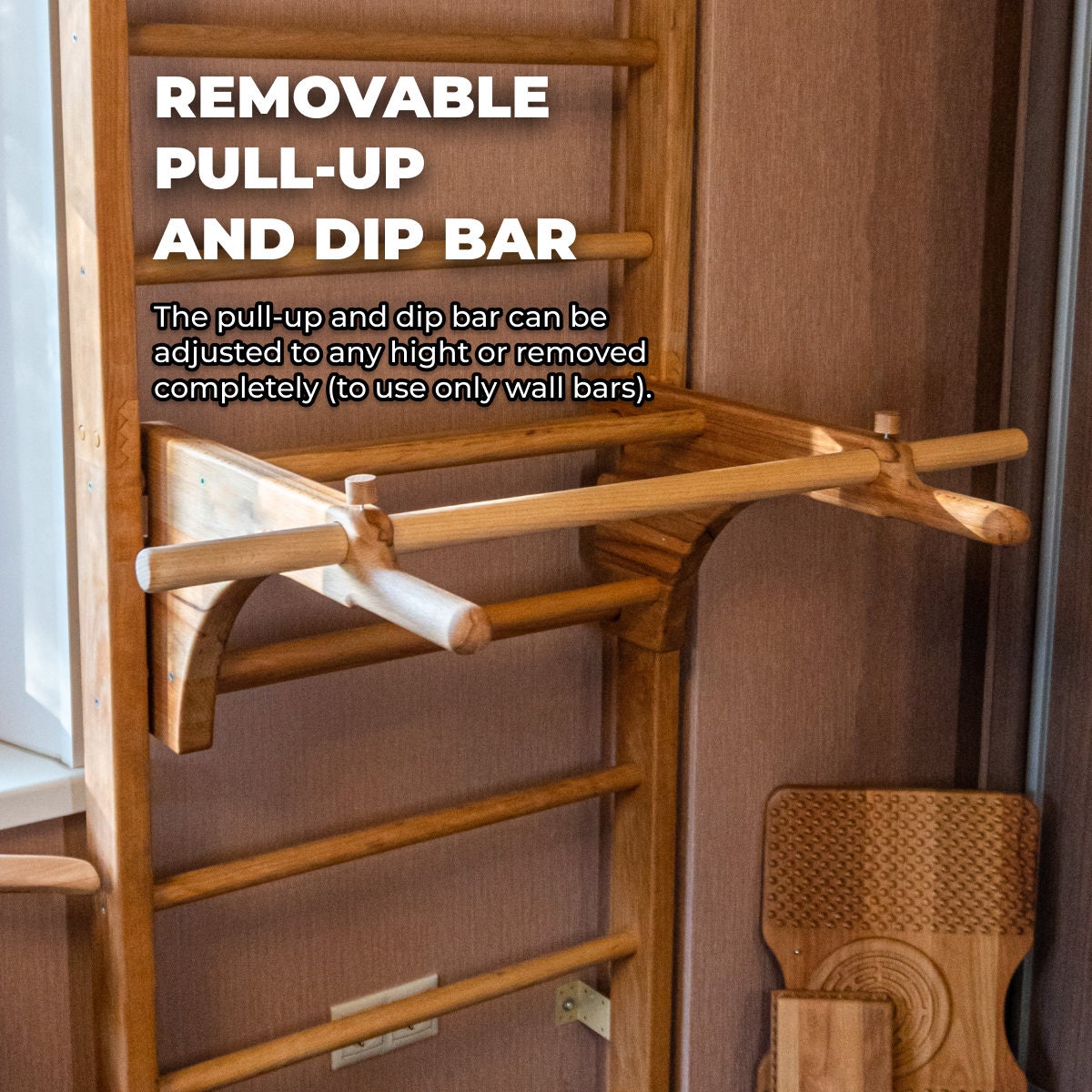 Swedish Ladder, Wall Stall Bars for Kids and Adults, Solid Beech Wood ...