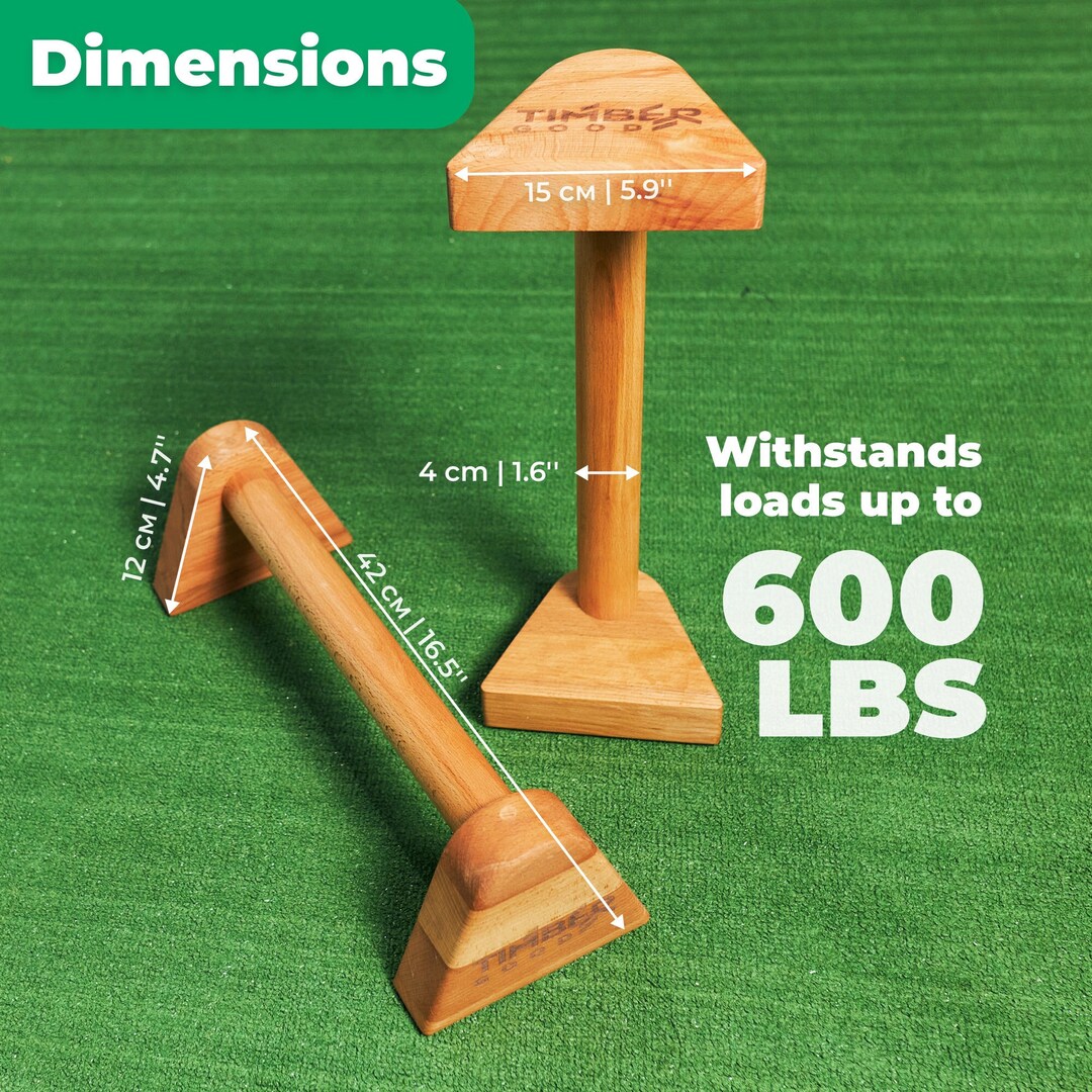 Wooden Parallettes, 42cm Dip Bars, Fitness Floor Bars, Handmade Press ...