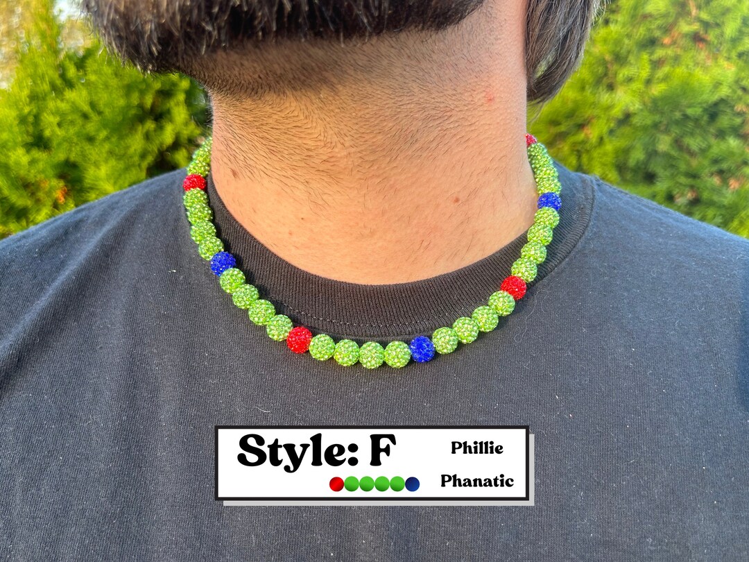 Phillies Phanatic Inspired Beaded Necklace - Etsy