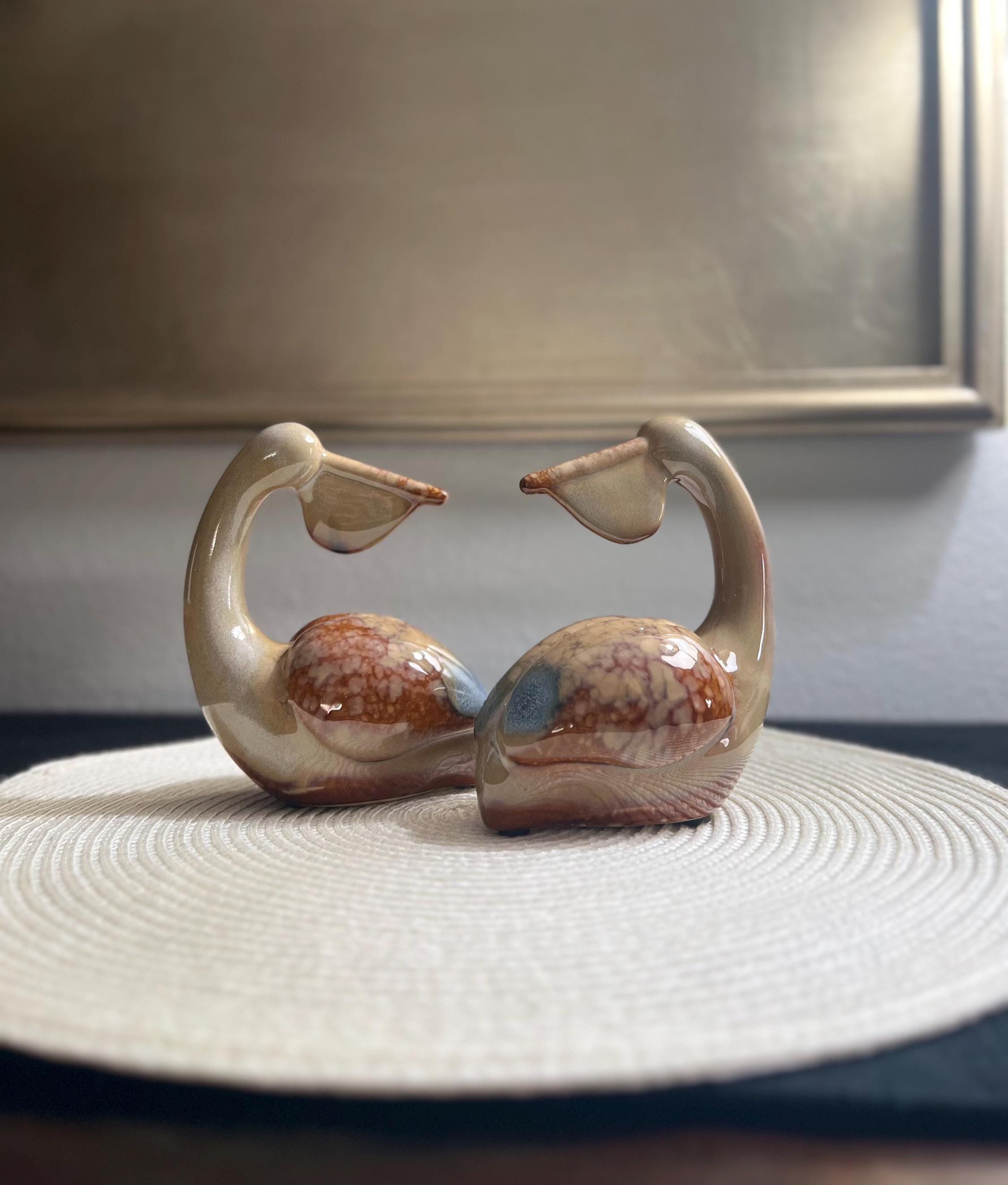 Set of 2 Ceramic Pelican Figurines - Etsy