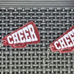 Glitter Acrylic Megaphone Cheer // Game Day Earrings // Megaphone ...