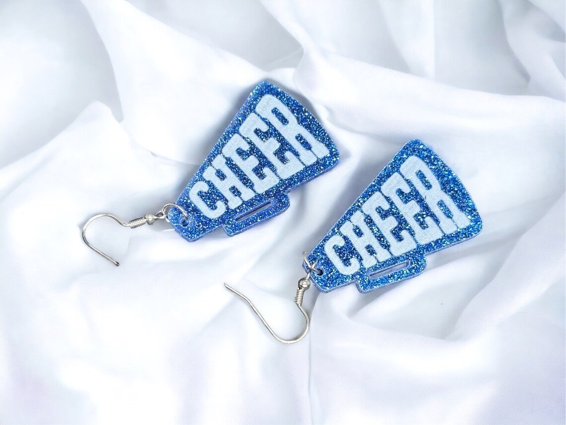 Glitter Acrylic Megaphone Cheer // Game Day Earrings // Megaphone ...