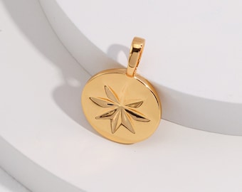 Eight Pointed Star Pendant, Octagram Pendant, Sterling Silver Solar ...