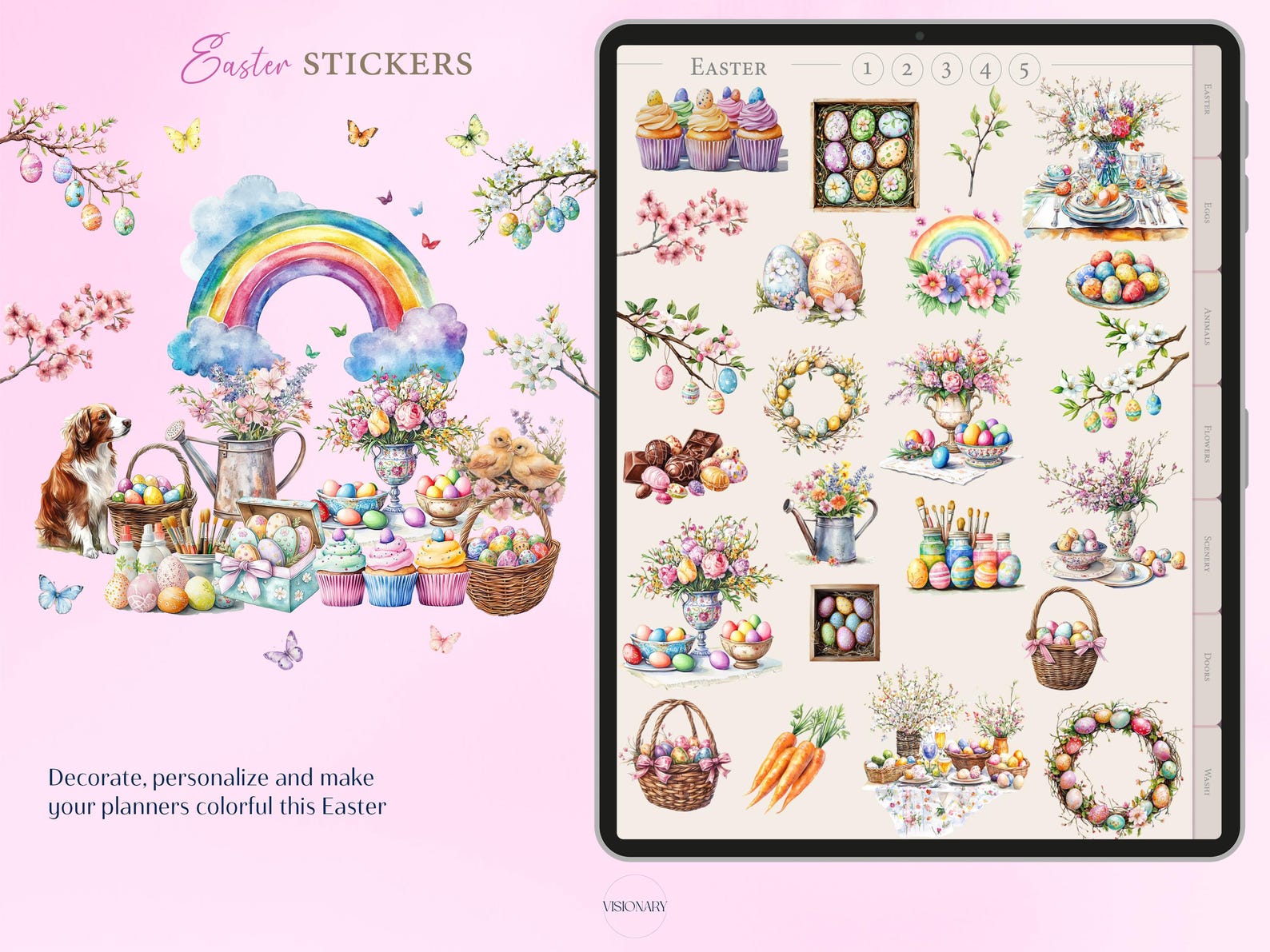 Easter Stickers | 500 Digital Stickers | Easter Goodnotes Sticker Book ...