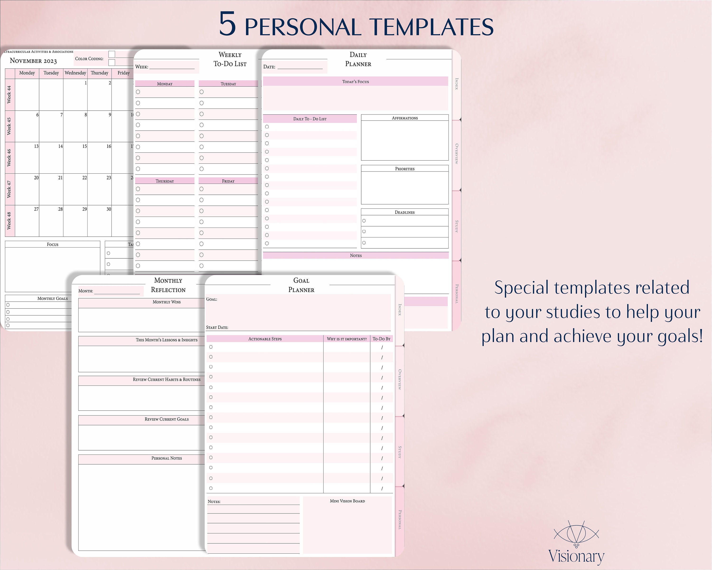 Digital Student Planner Templates | Academic Planner | iPad Goodnotes ...
