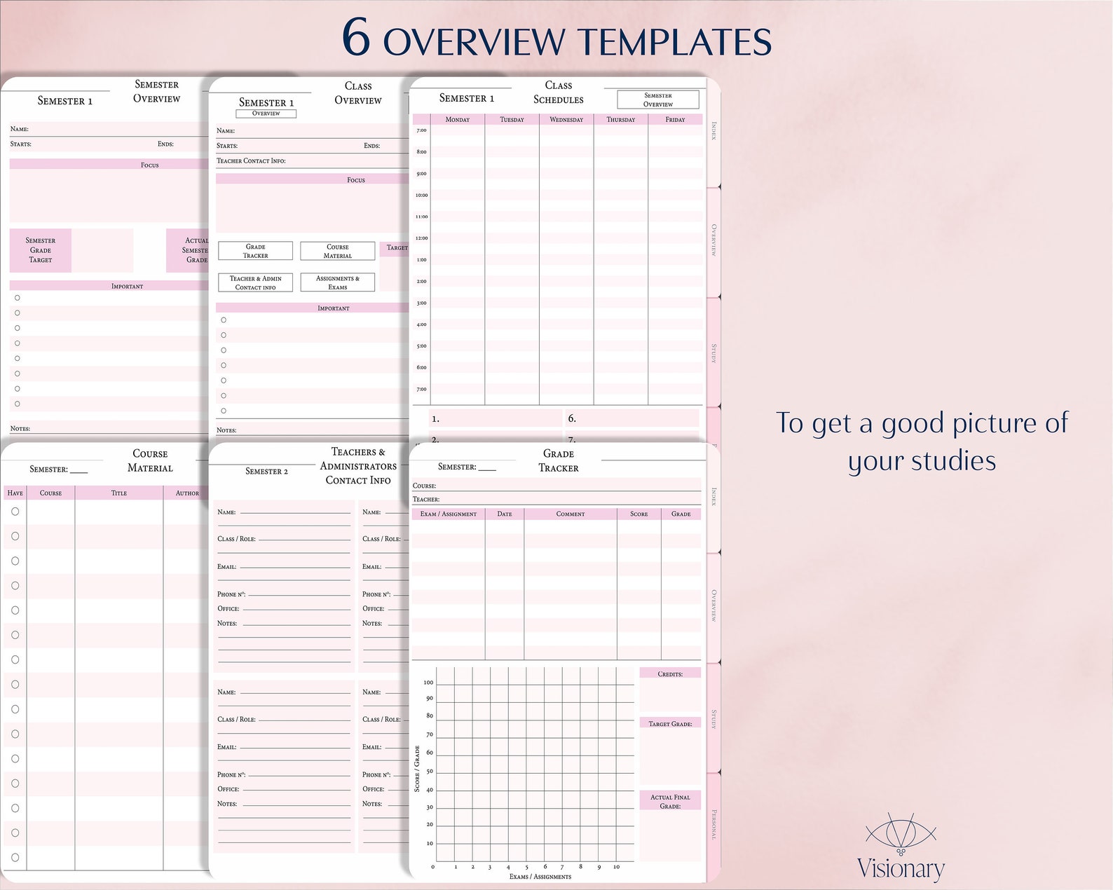 Digital Student Planner Templates | Academic Planner | iPad Goodnotes ...