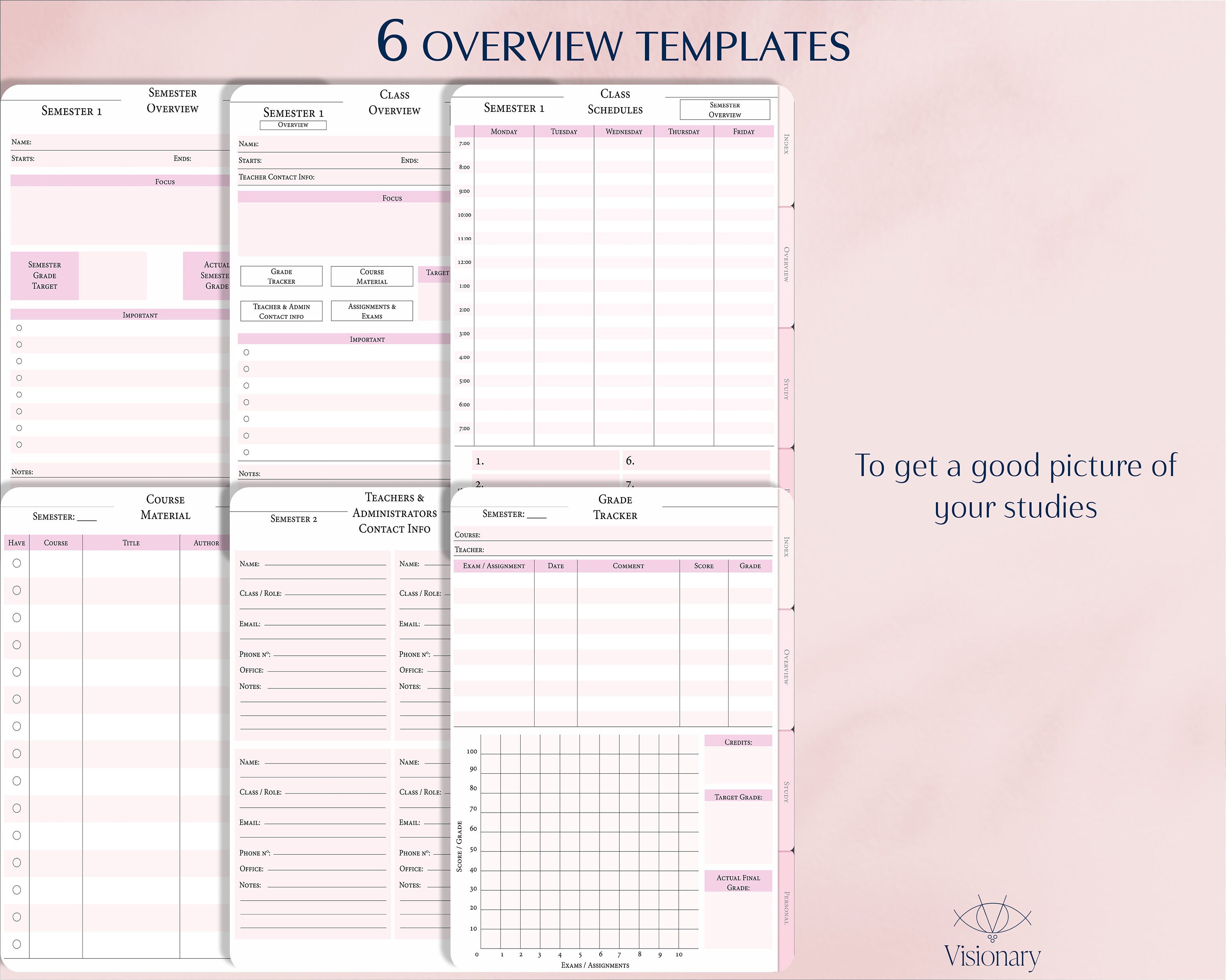 Digital Student Planner Templates | Academic Planner | iPad Goodnotes ...