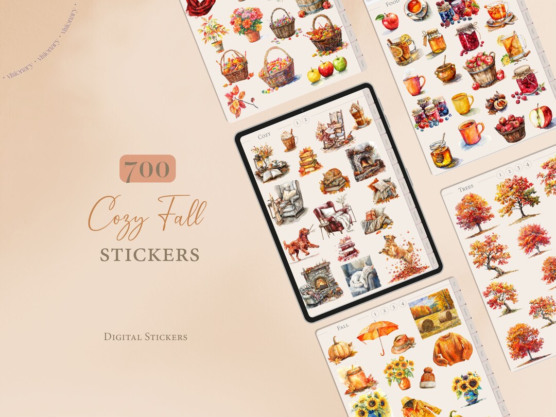 IPad Stickers Cozy Fall | Digital Stickers | 700 Digital Planner ...