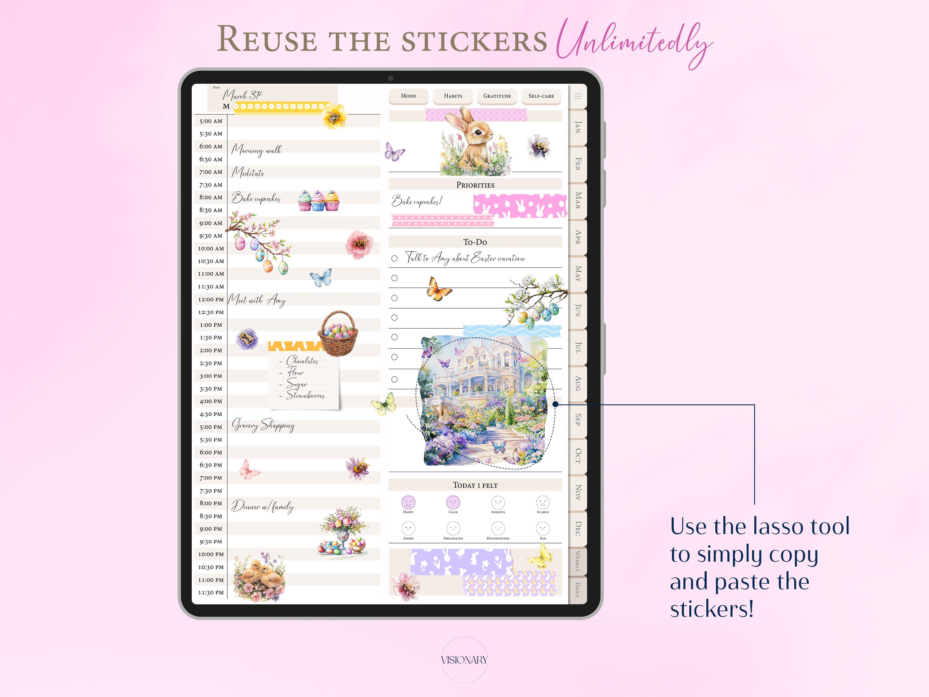 Easter Stickers | 500 Digital Stickers | Easter Goodnotes Sticker Book ...