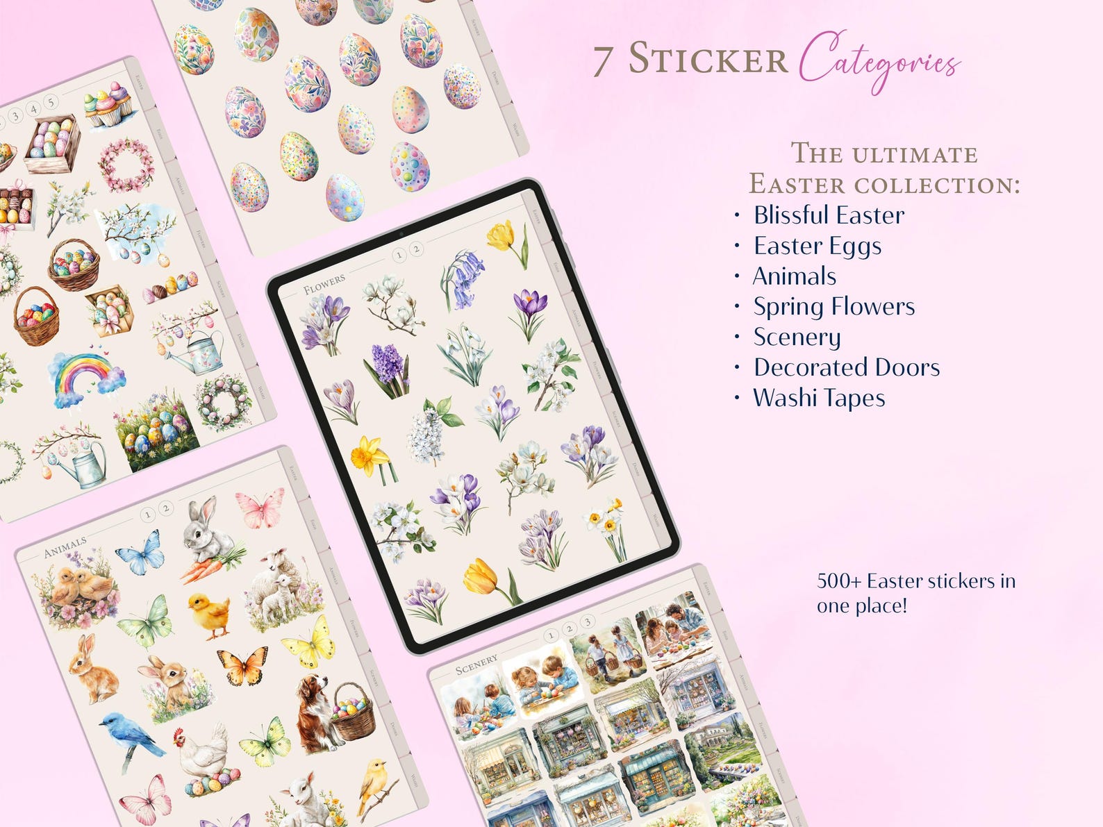 Easter Stickers | 500 Digital Stickers | Easter Goodnotes Sticker Book ...