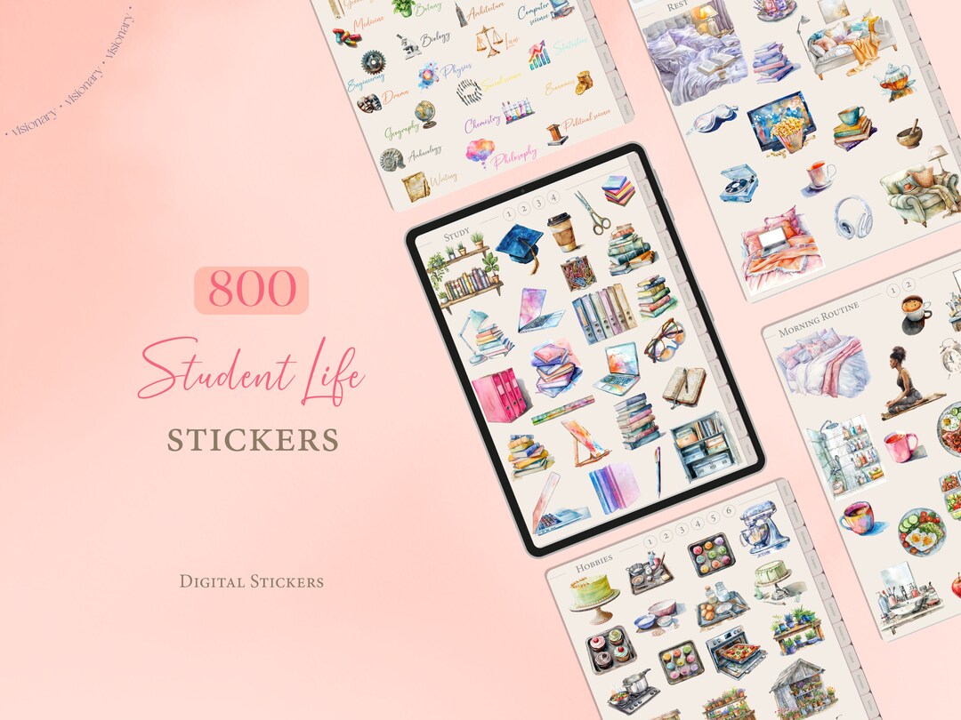 Digital Stickers Student Life | Goodnotes Stickers | 800 Digital ...