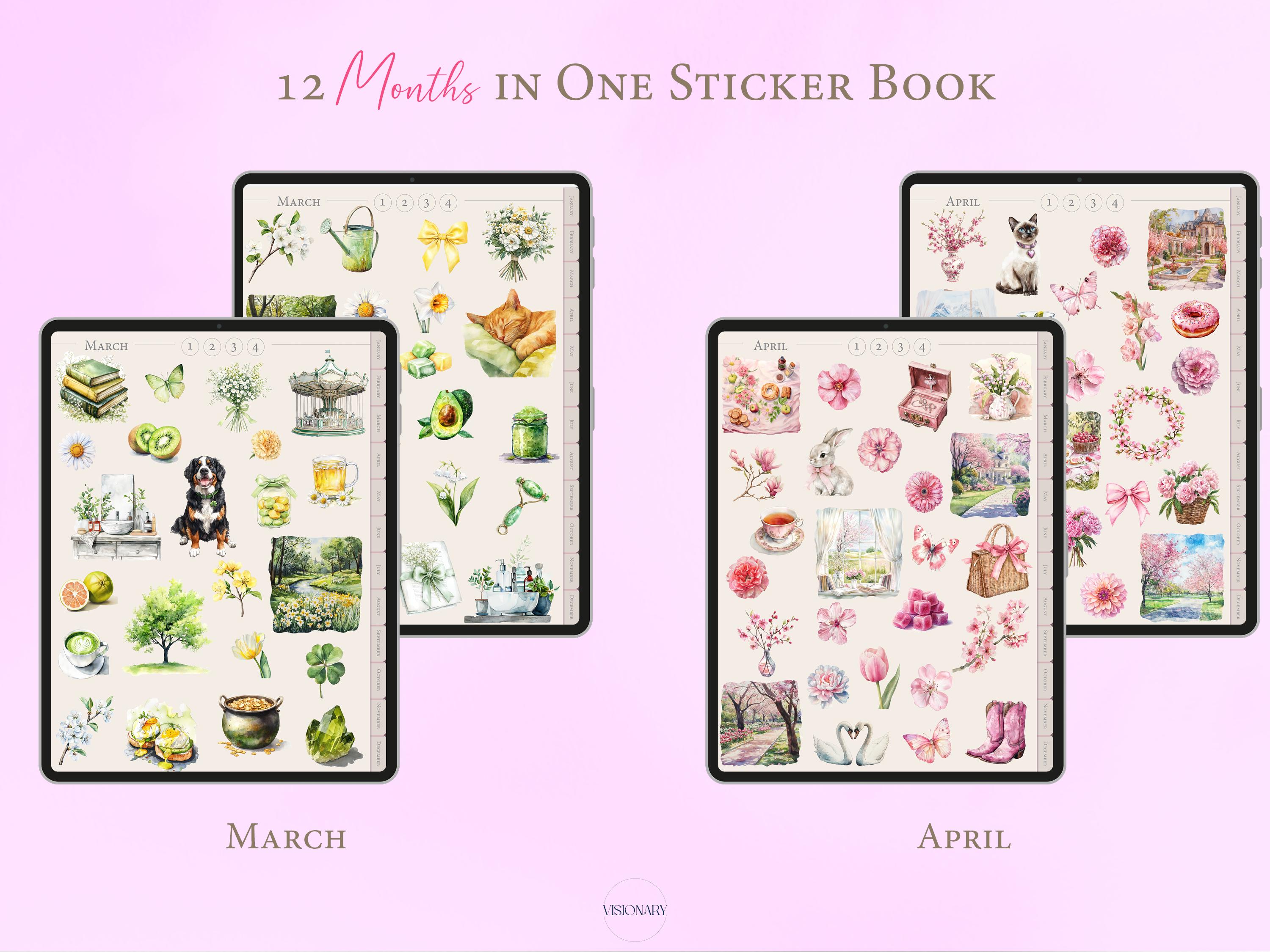 Digital Stickers Monthly Collection Goodnotes Stickers 1100 Digital ...