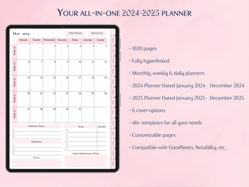 Digital Planner | 2024-2025 Planner | Goodnotes Planner | 2024 Planner ...