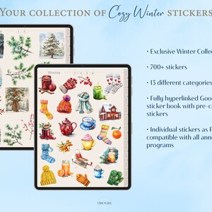 Digital Stickers Cozy Winter | Goodnotes Stickers | 700 Digital Planner ...