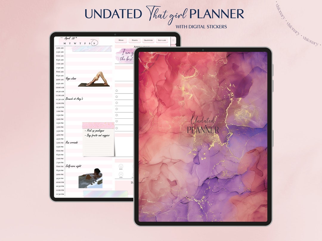 Undated Digital Planner, That Girl Planner, iPad Planner, Goodnotes ...