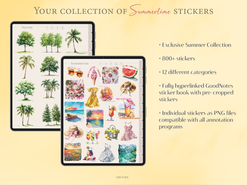 Digital Stickers Summertime | Goodnotes Stickers | Summer Stickers ...