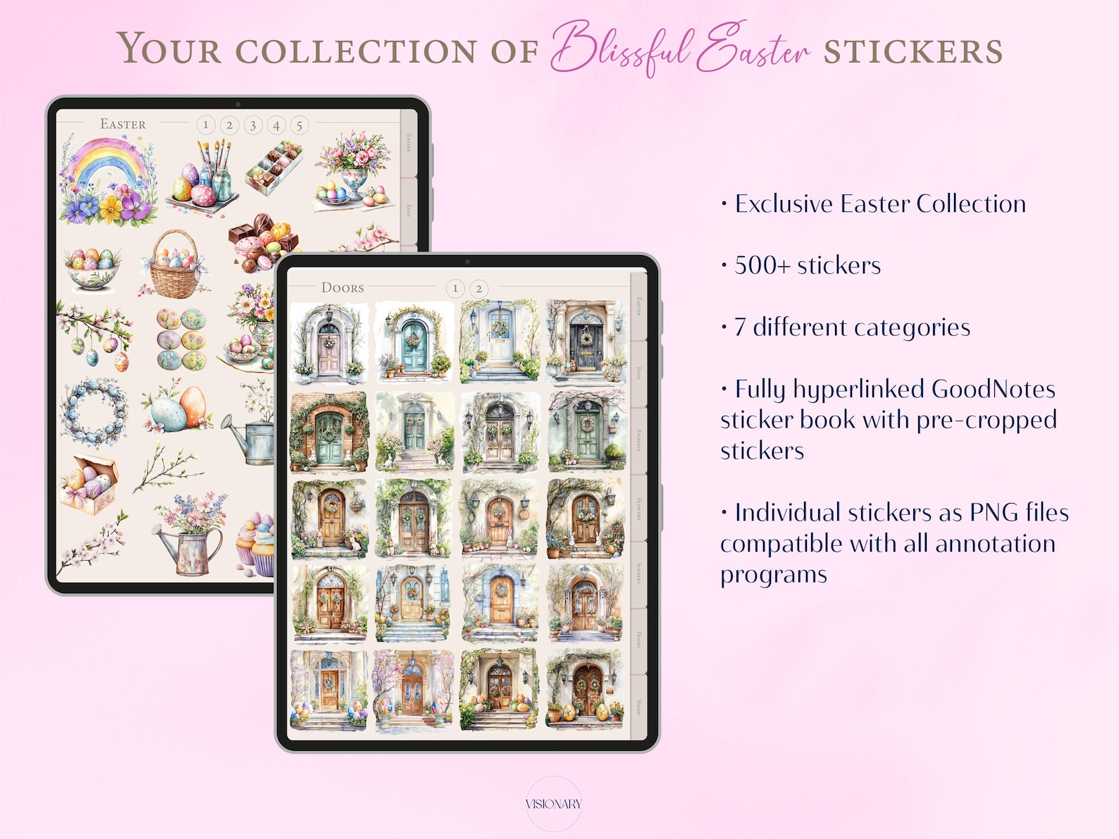 Easter Stickers | 500 Digital Stickers | Easter Goodnotes Sticker Book ...